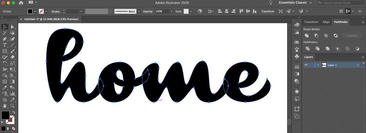 60-Second Power-Ups: Uniting Text [Illustrator] – Big Blue Laser Designs