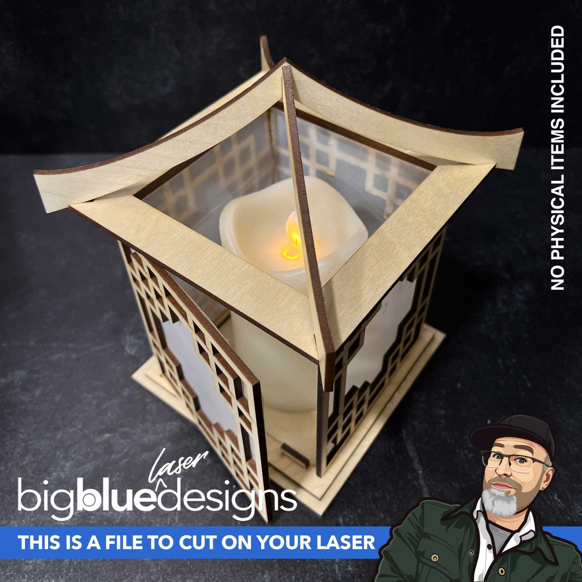 Small Lantern with 2 Panel Styles and Optional Monogram – Big Blue ...