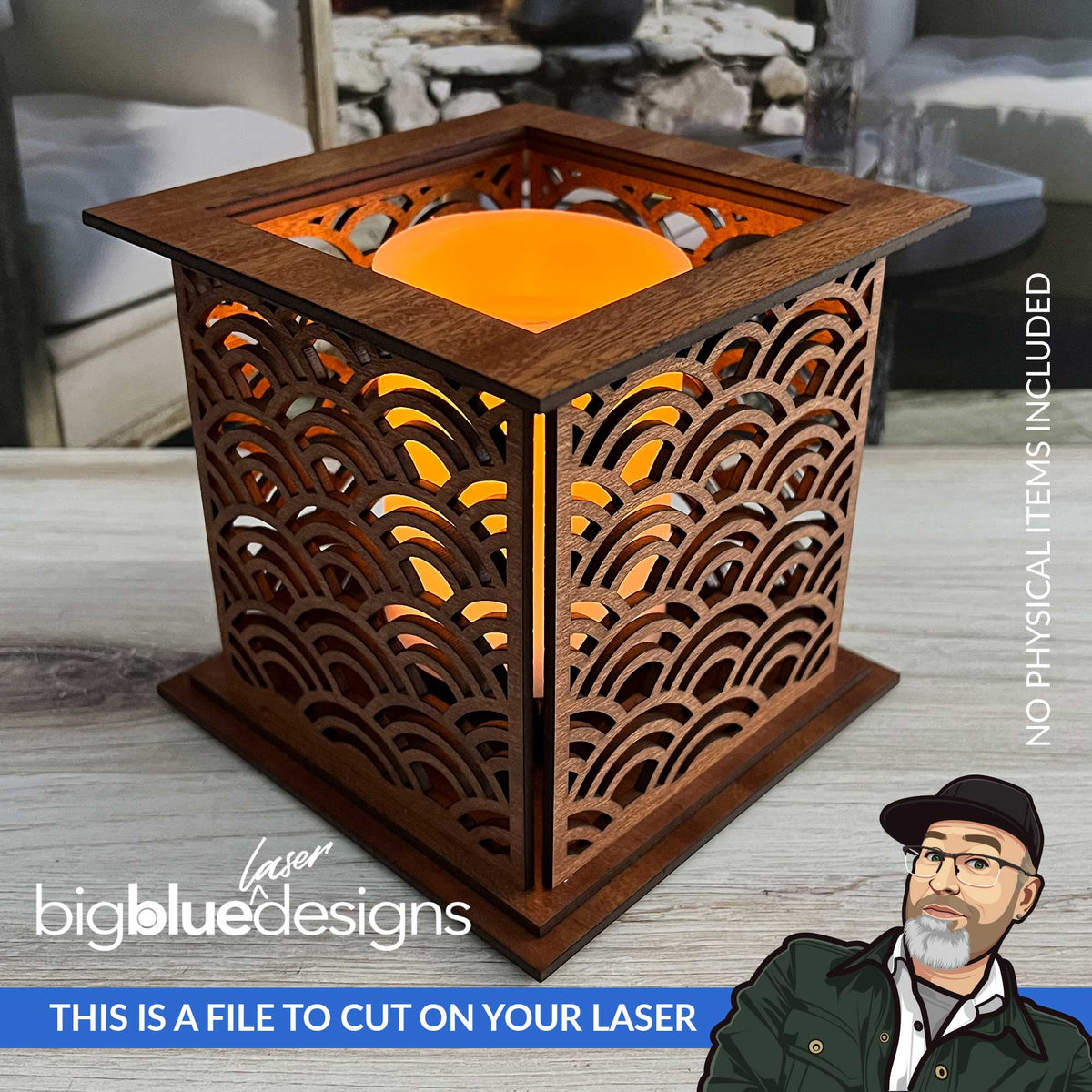 Art Deco Pattern Lantern – Big Blue Laser Designs
