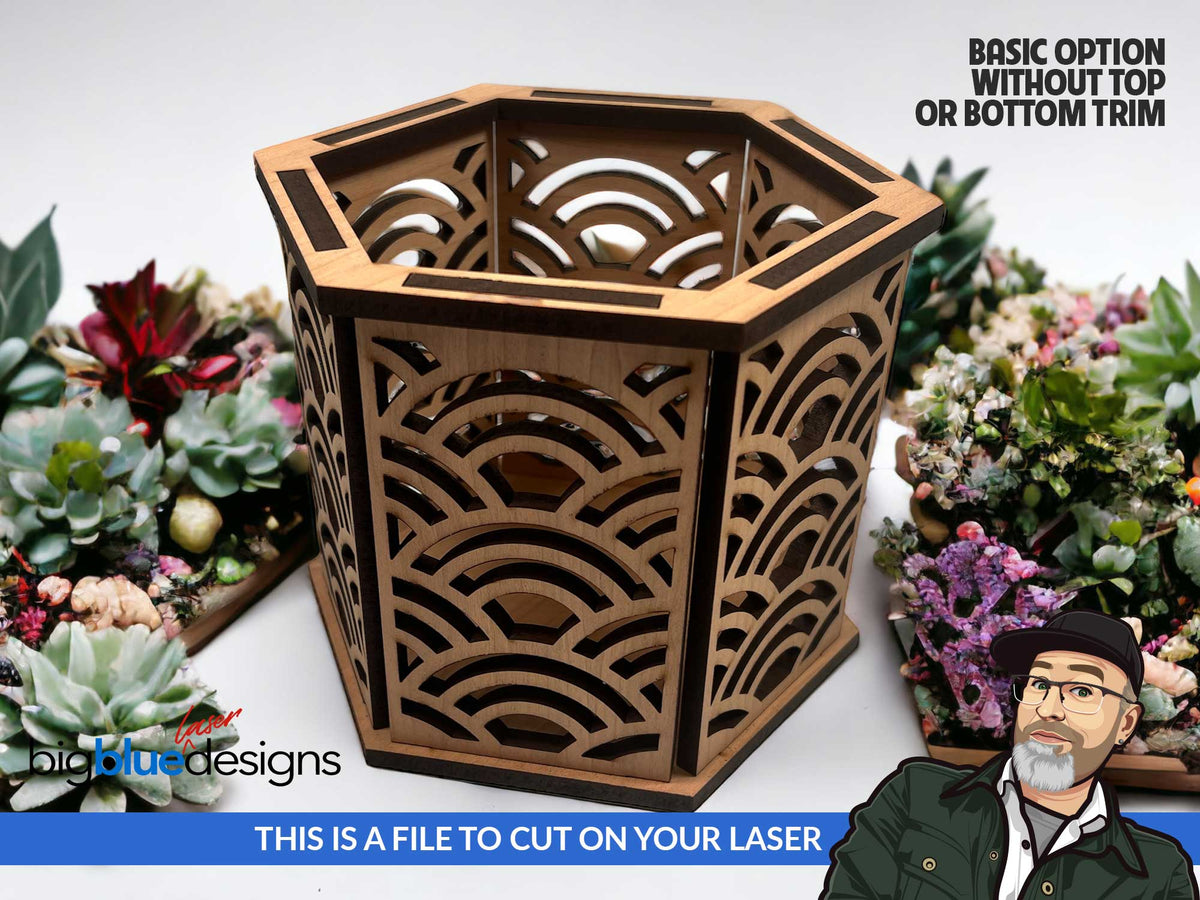 5 Inch Tall Hexagon Lantern – Big Blue Laser Designs