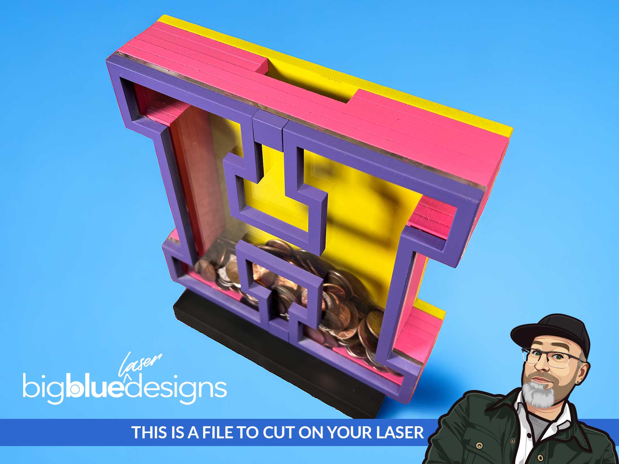 8 Inch Letter Bank with Sliding Door Base (Letter H Only) – Big Blue ...