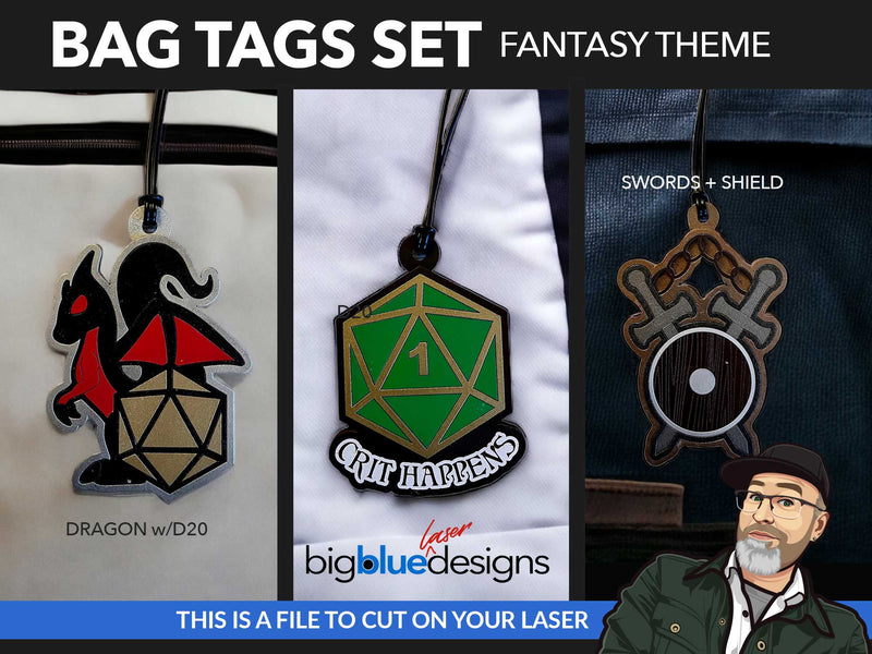 Bag Tag Set (Fantasy Theme) – Big Blue Laser Designs