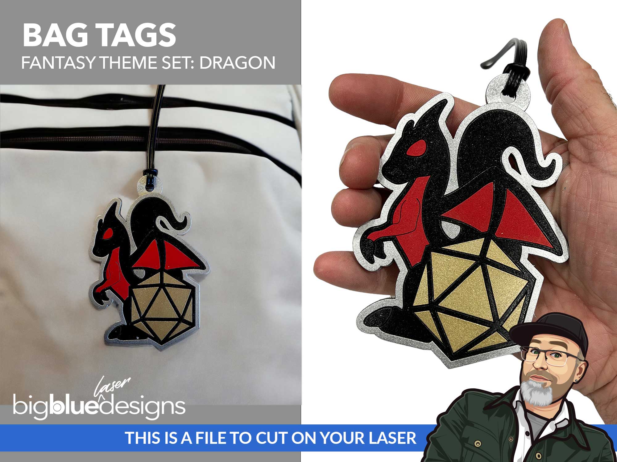 Bag Tag Set (Fantasy Theme) – Big Blue Laser Designs