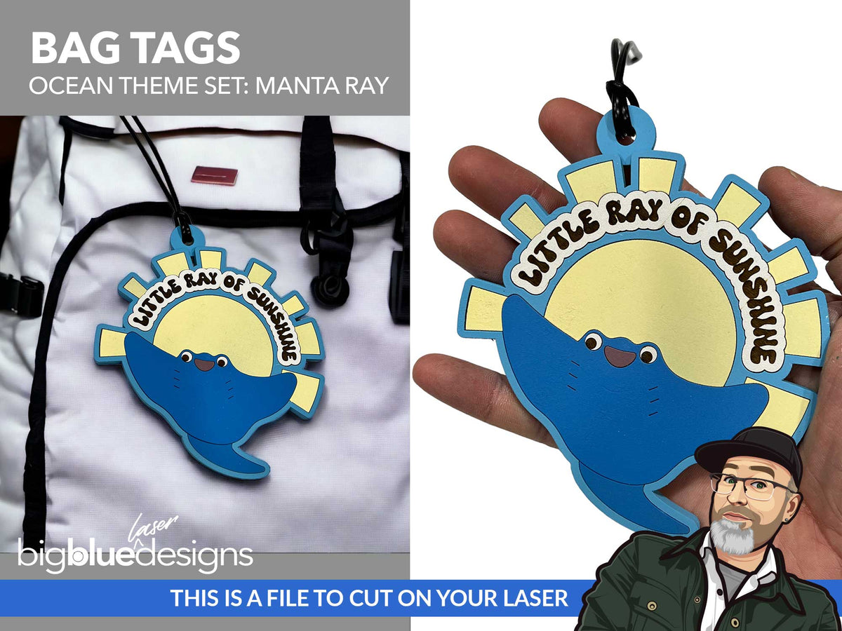 Bag Tag Set (Ocean Theme) – Big Blue Laser Designs
