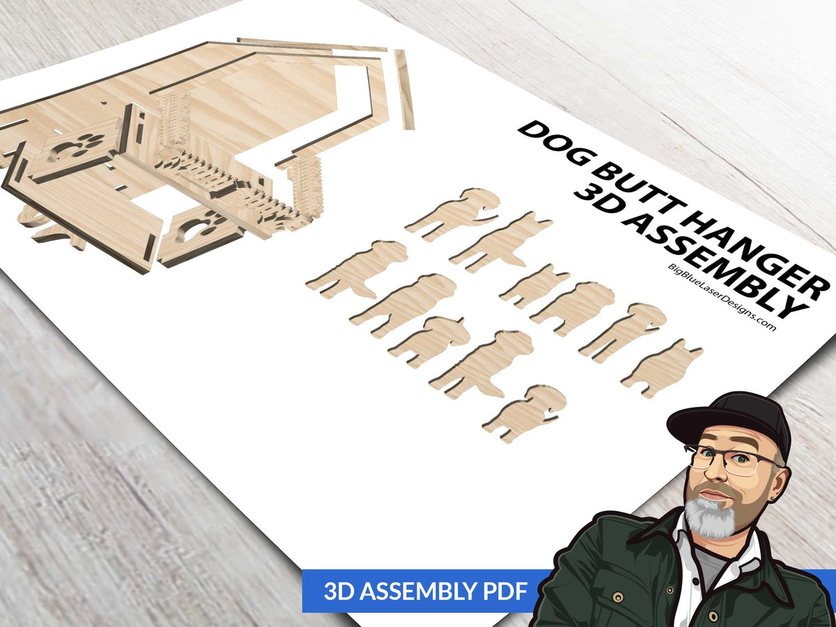 Dog Butt Hanger Shelf – Big Blue Laser Designs