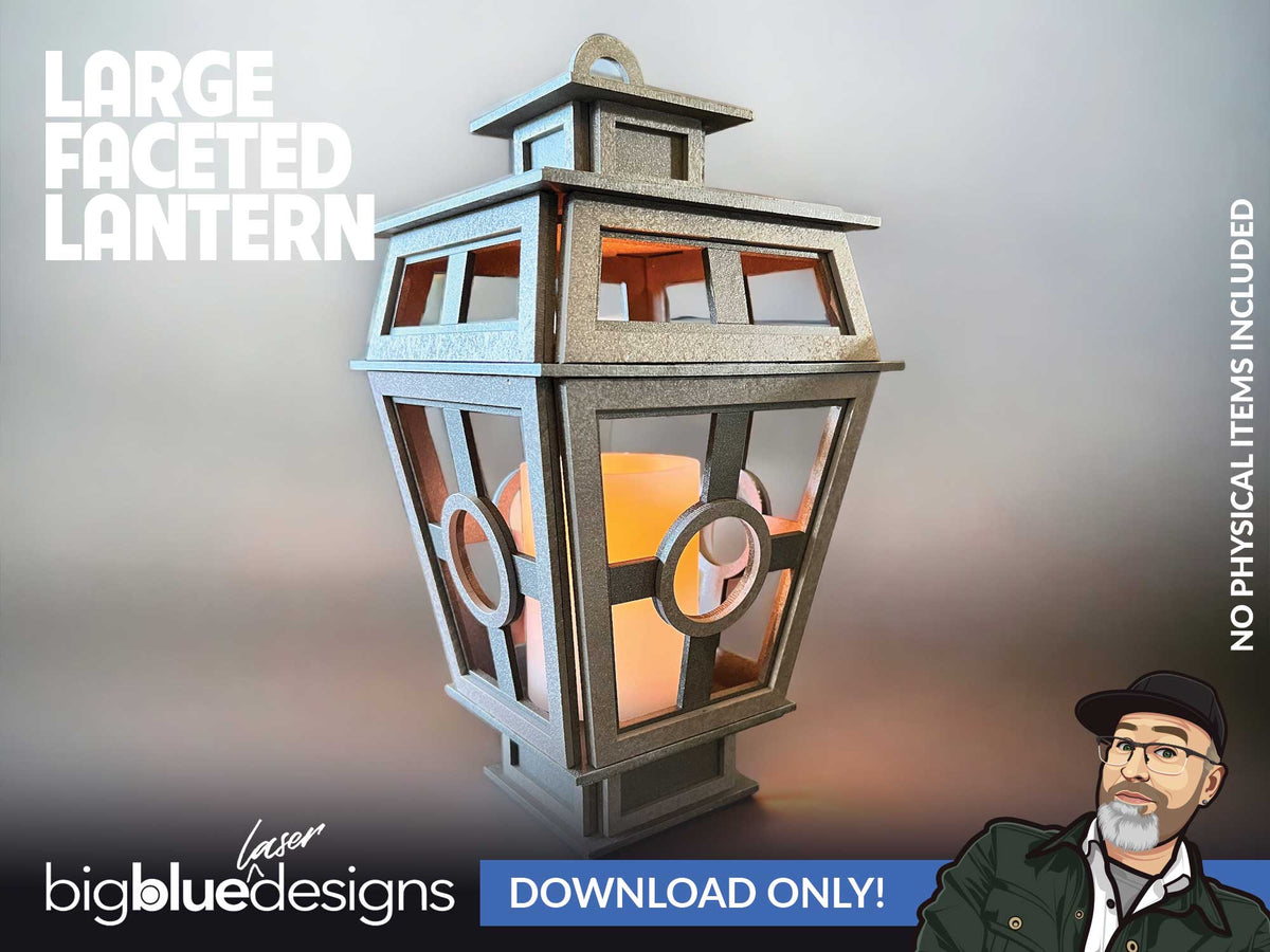Large Faceted Lantern with Optional Hangers and Stand – Big Blue Laser ...
