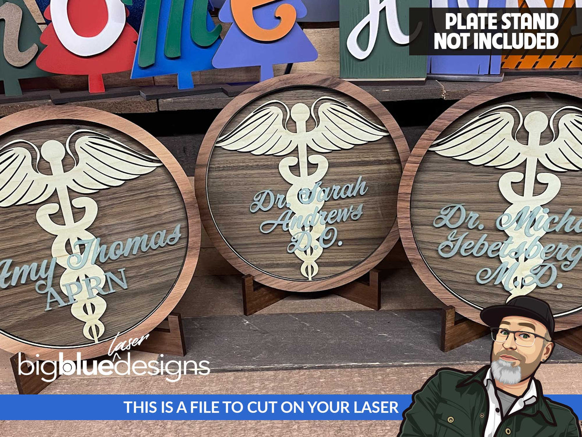 Layered Round Medical Sign – Big Blue Laser Designs