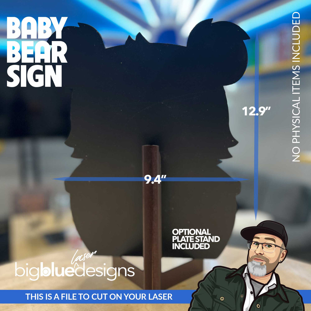Baby Bear Sign – Big Blue Laser Designs