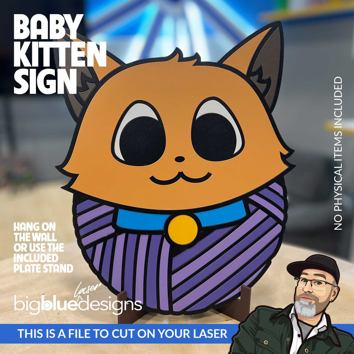 Baby Kitten Sign – Big Blue Laser Designs
