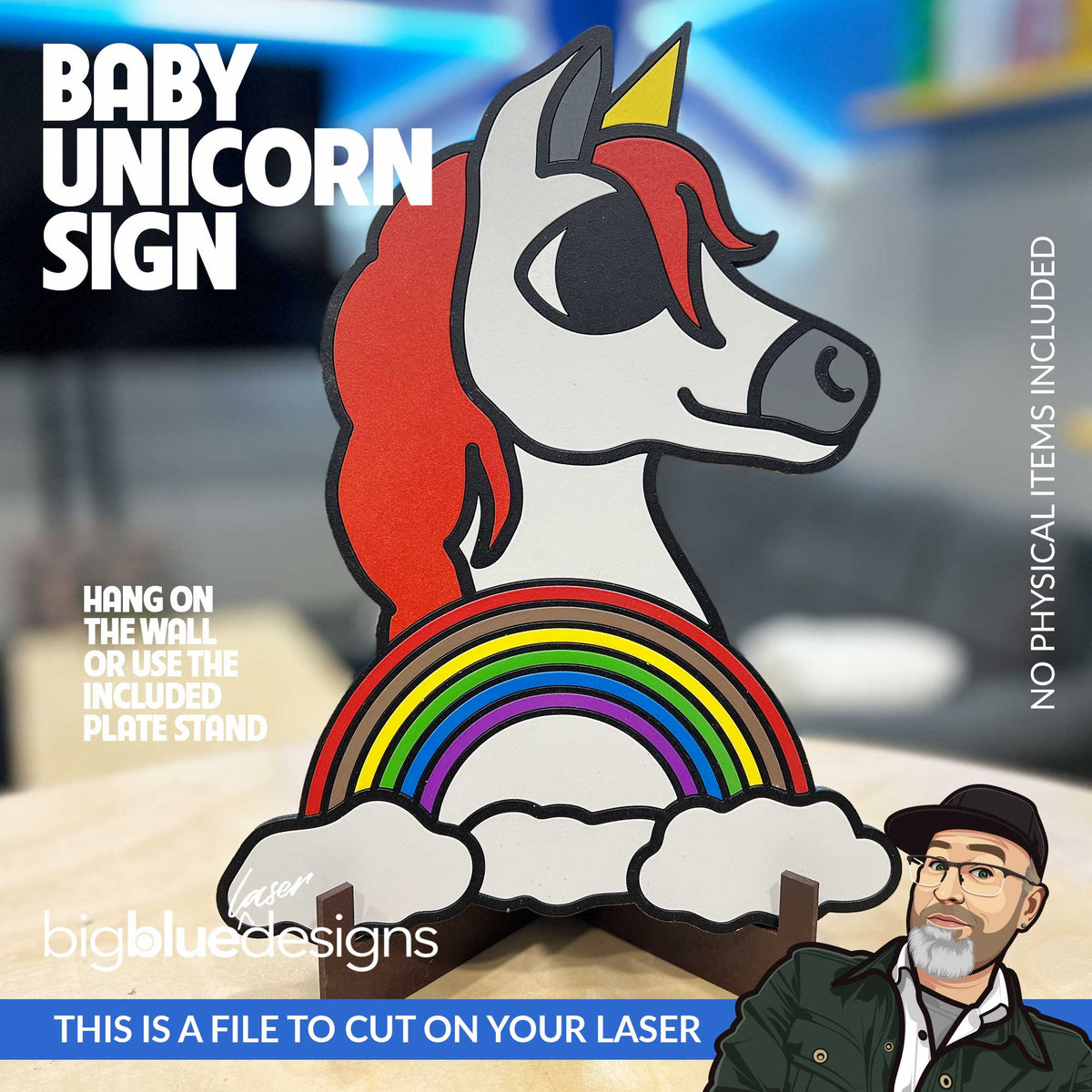 Baby Unicorn Sign – Big Blue Laser Designs