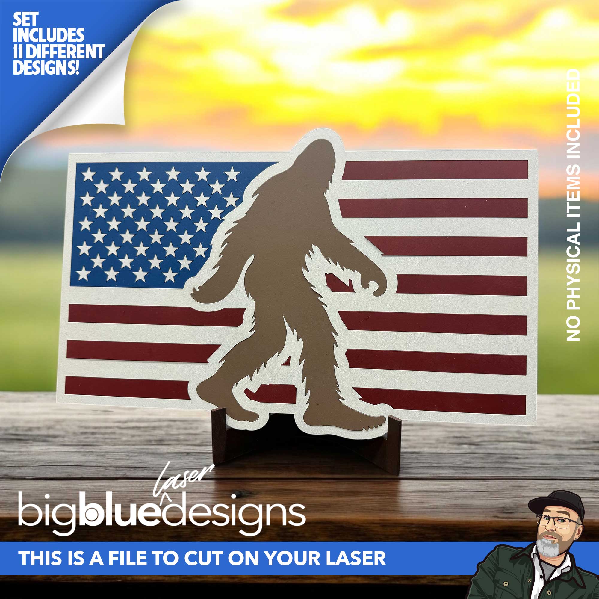 Bigfoot Graphic Set (11 Different Designs) – Big Blue Laser Designs