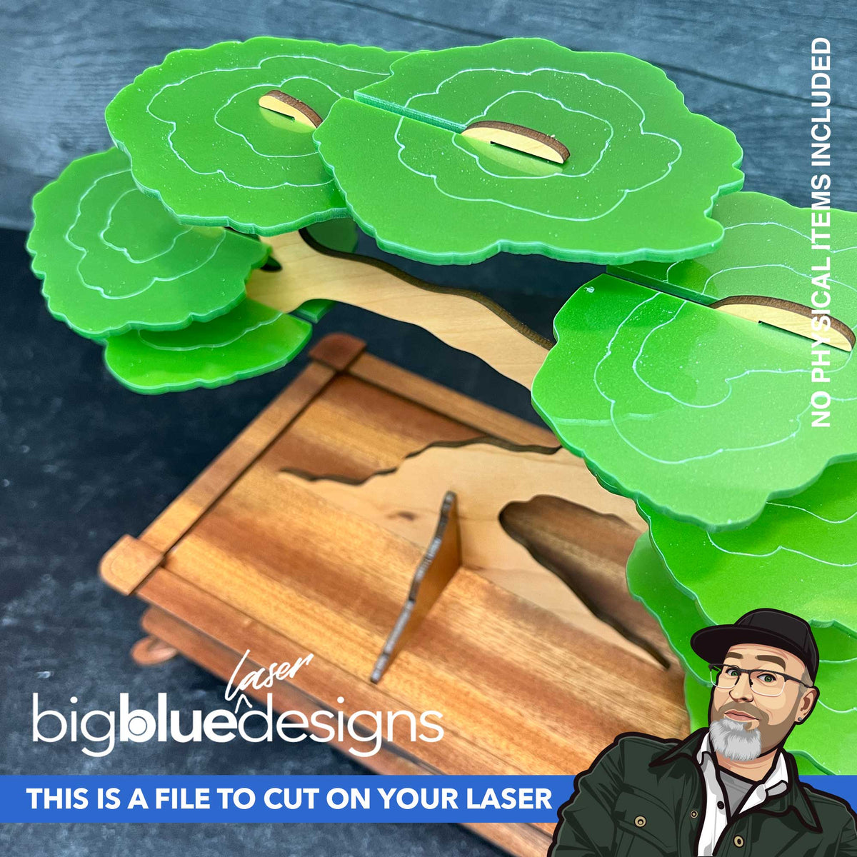 Bonsai Tree Coaster Holder – Big Blue Laser Designs