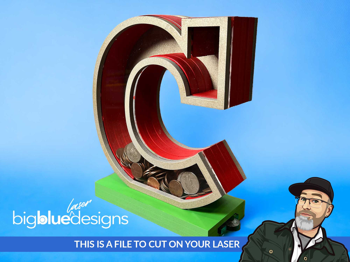 8 Inch Letter Bank with Sliding Door Base (Letter C Only) – Big Blue ...