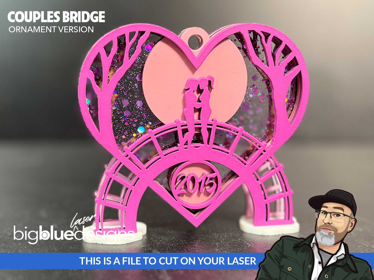Couples Bridge Scene + Ornament – Big Blue Laser Designs