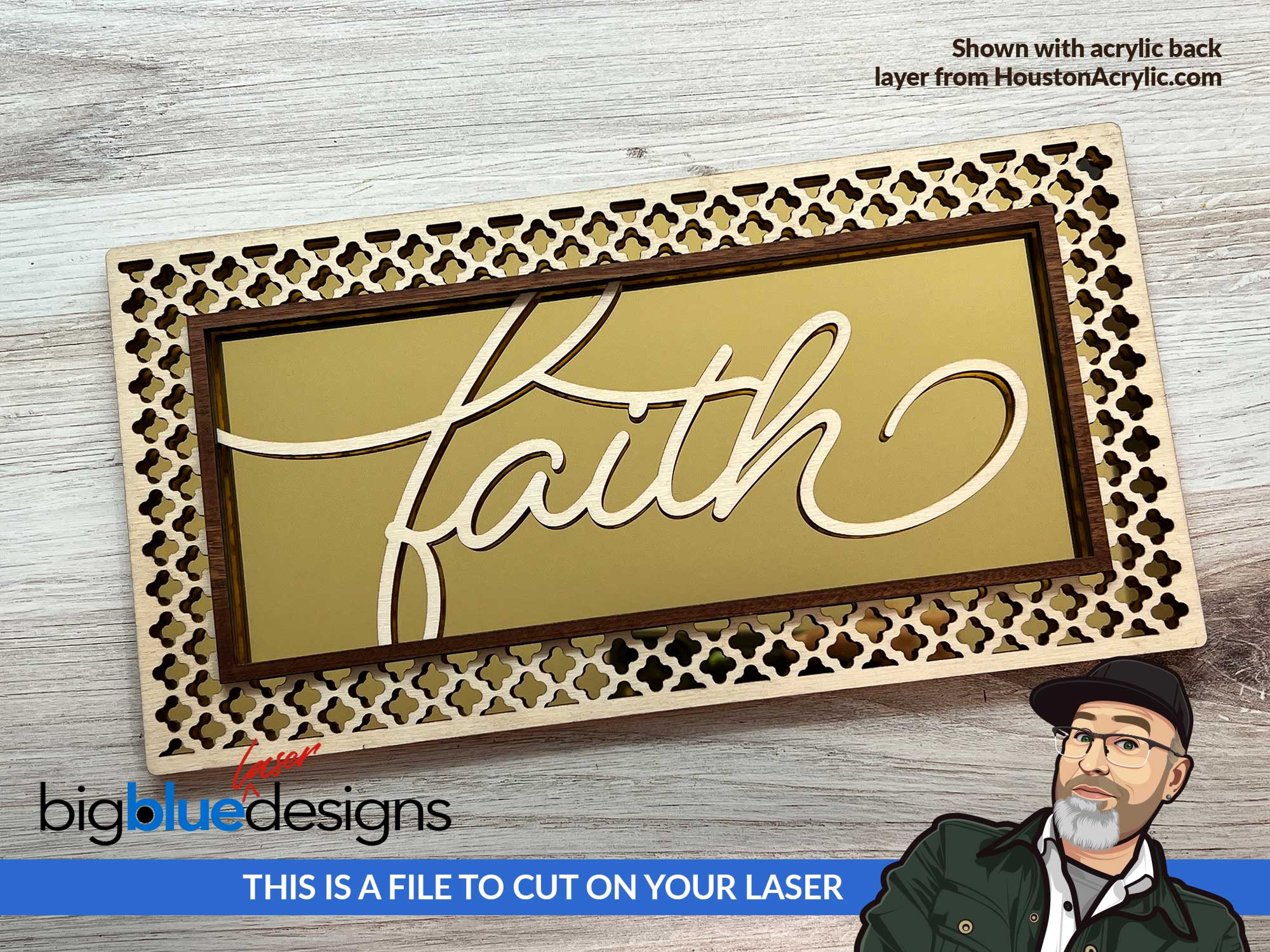Decorative Frame (Faith) – Big Blue Laser Designs