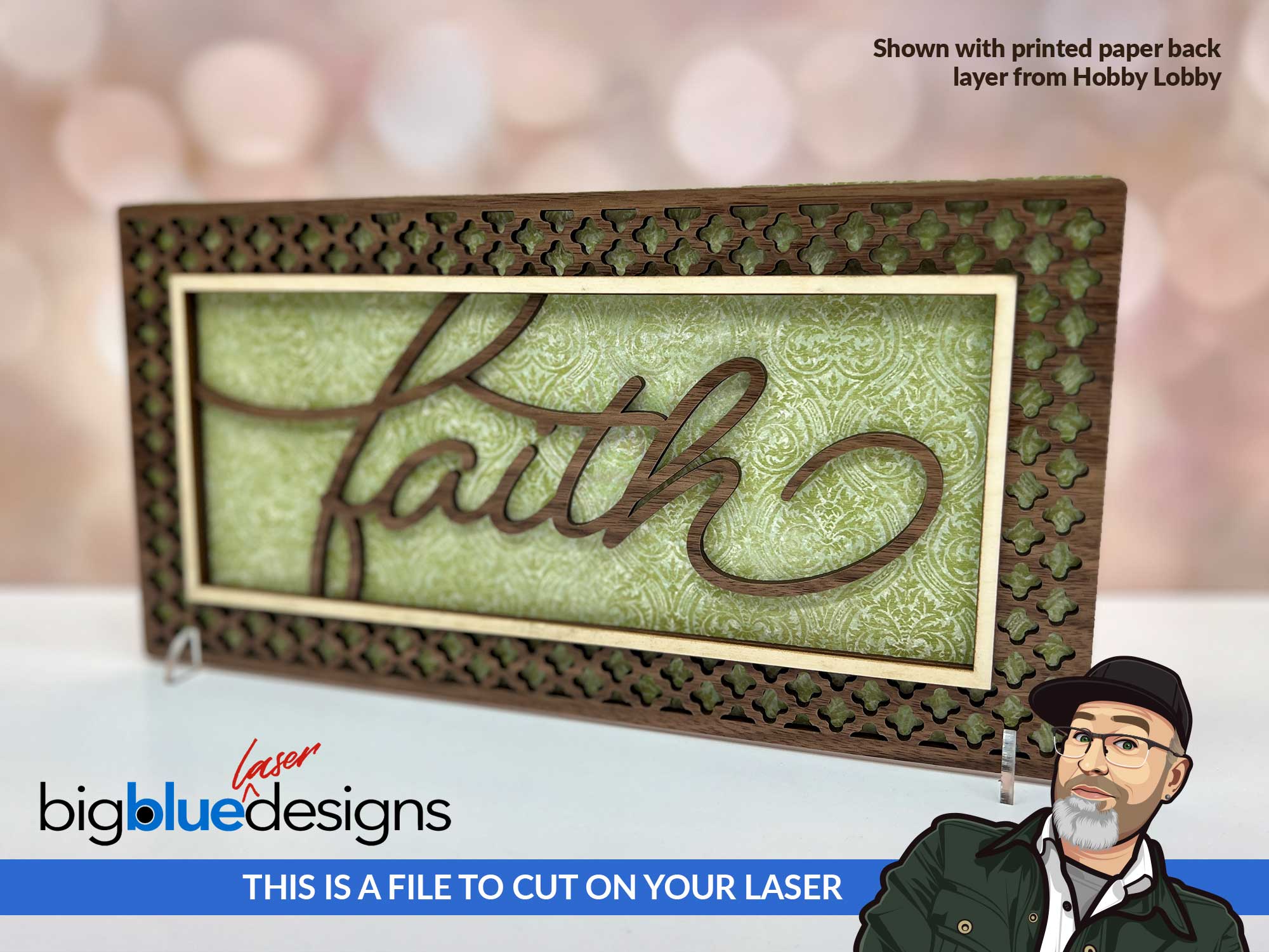 Decorative Frame (Faith) – Big Blue Laser Designs