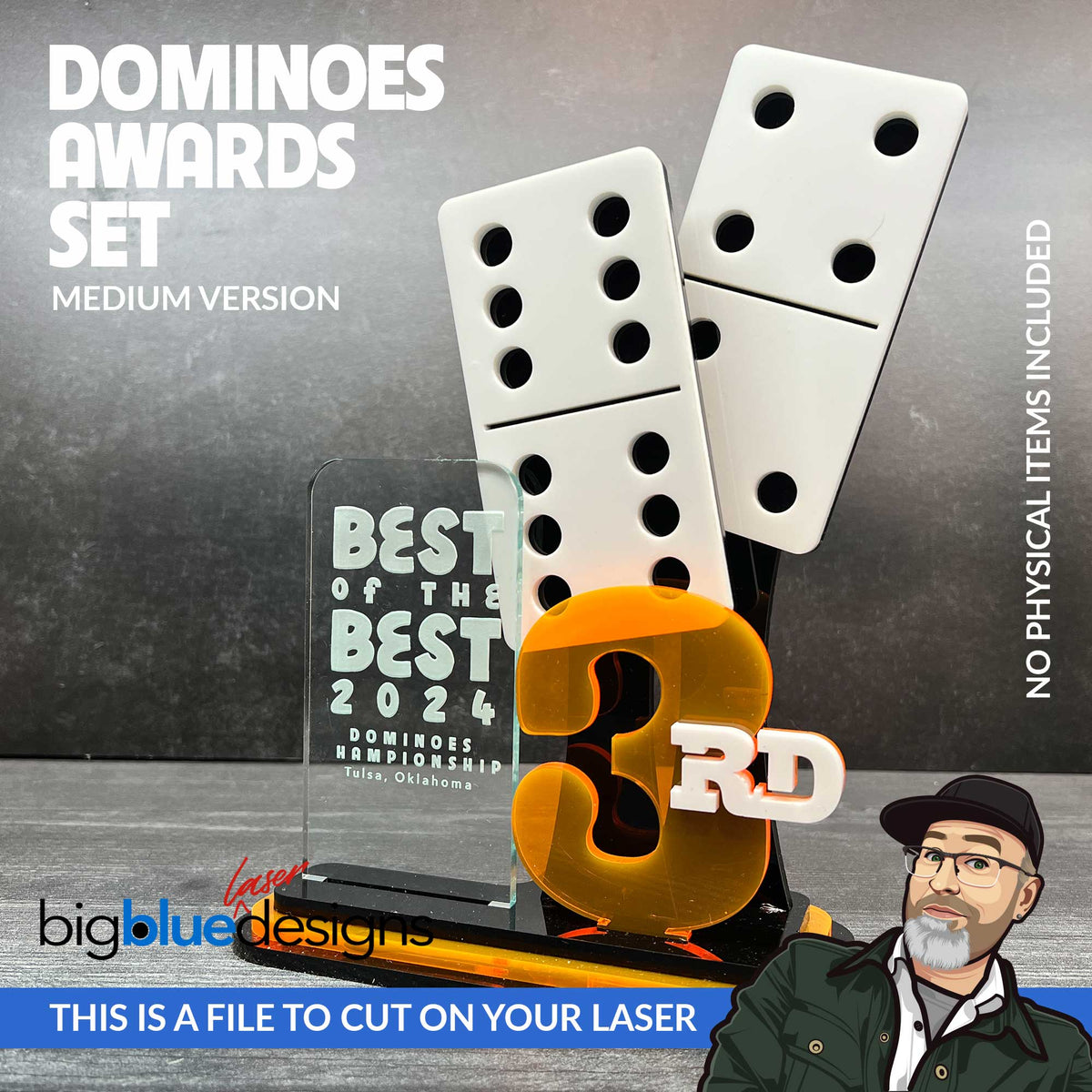 Dominoes Award Set (3 Sizes) – Big Blue Laser Designs