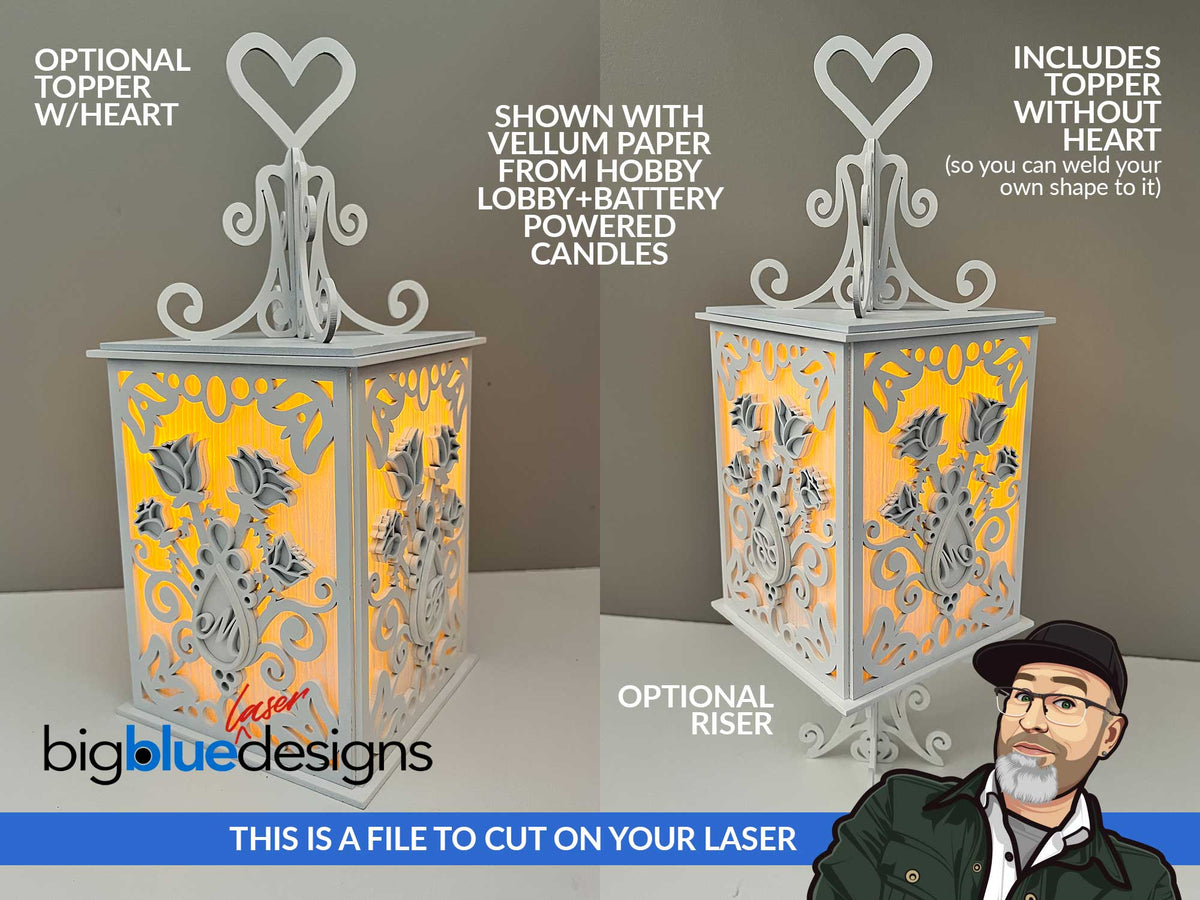 Floral Lantern – Big Blue Laser Designs