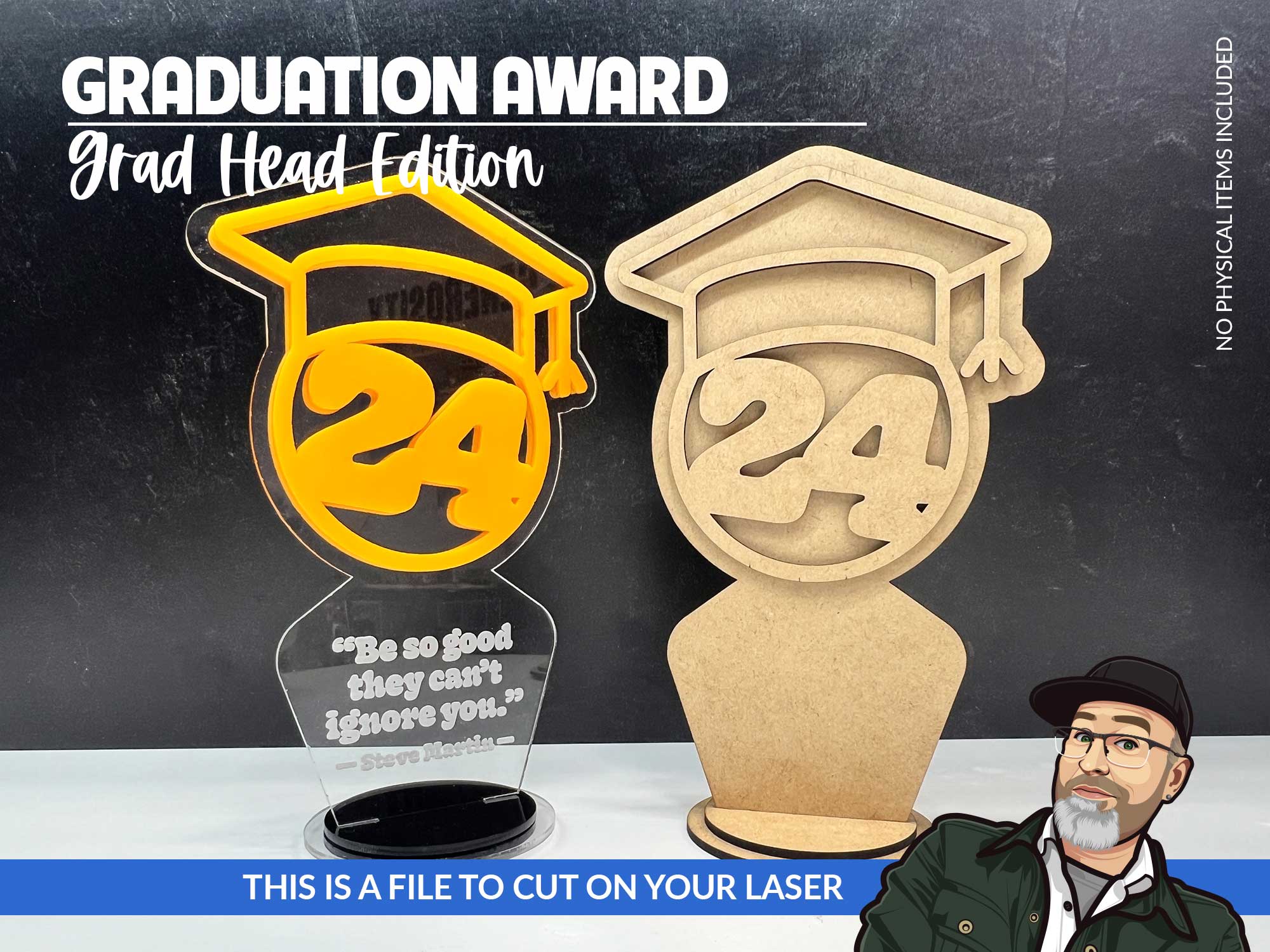 Graduation Award: Grad Head Edition – Big Blue Laser Designs