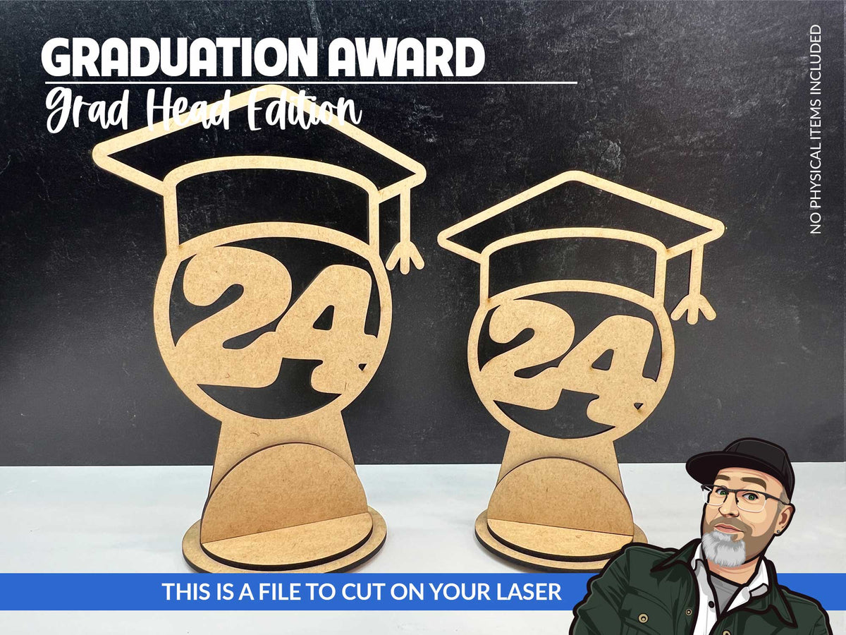 Graduation Award: Grad Head Edition – Big Blue Laser Designs