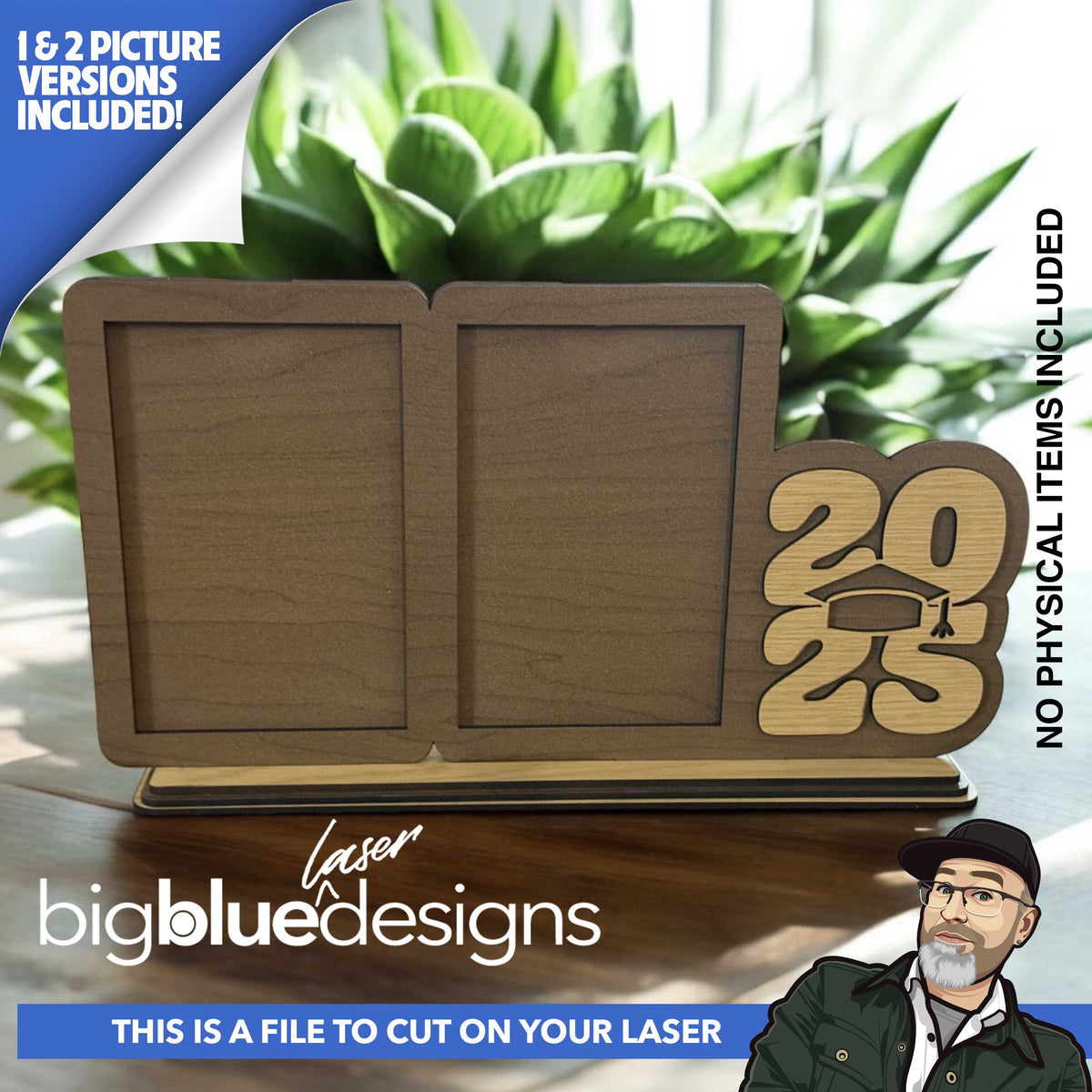 2025 Graduation Photo Frame (1+2 Photo Versions Included) – Big Blue ...