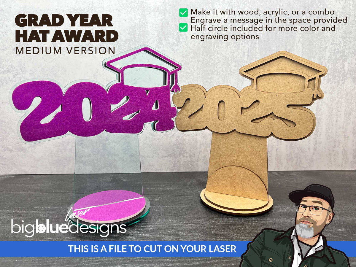 2024 2025 Grad Year Hat Award Set (3 Sizes) – Big Blue Laser Designs