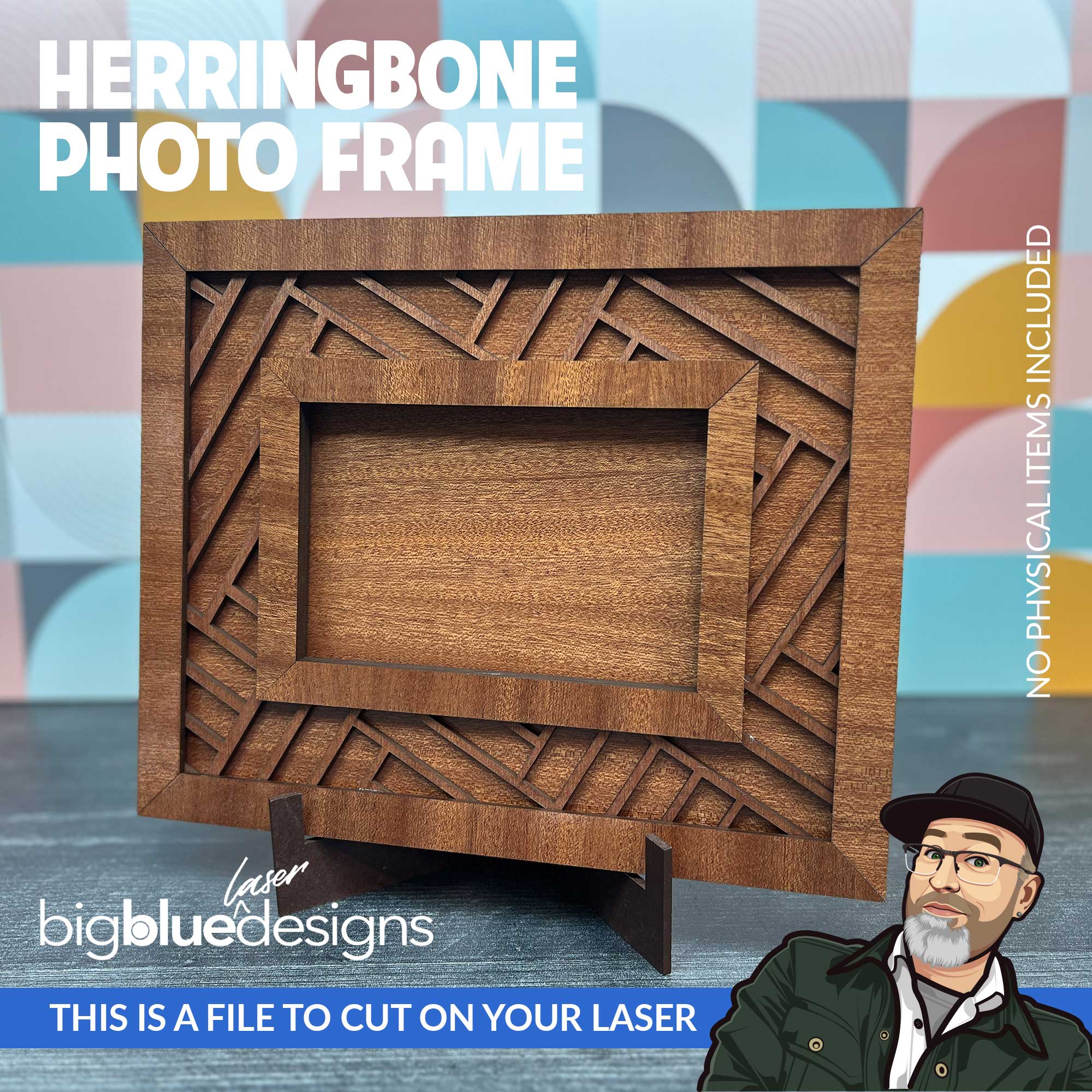 Herringbone Picture Frame – Big Blue Laser Designs