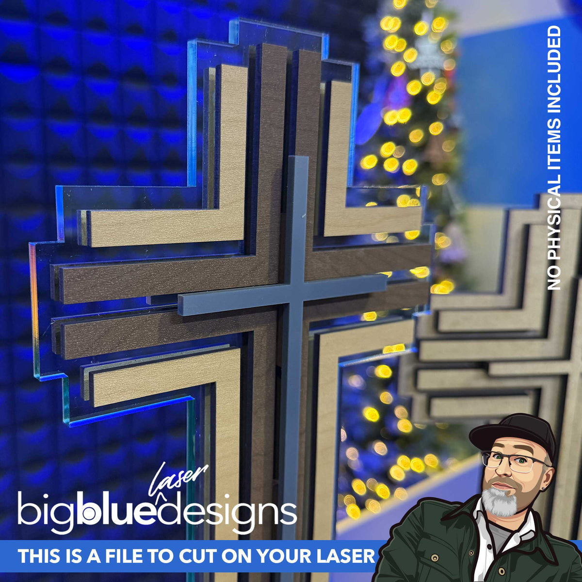 Modern Cross Design | VIP EXCLUSIVE – Big Blue Laser Designs