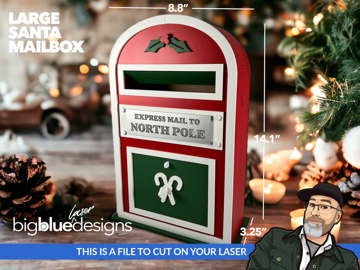 Santa Mailbox (2 Sizes) – Big Blue Laser Designs