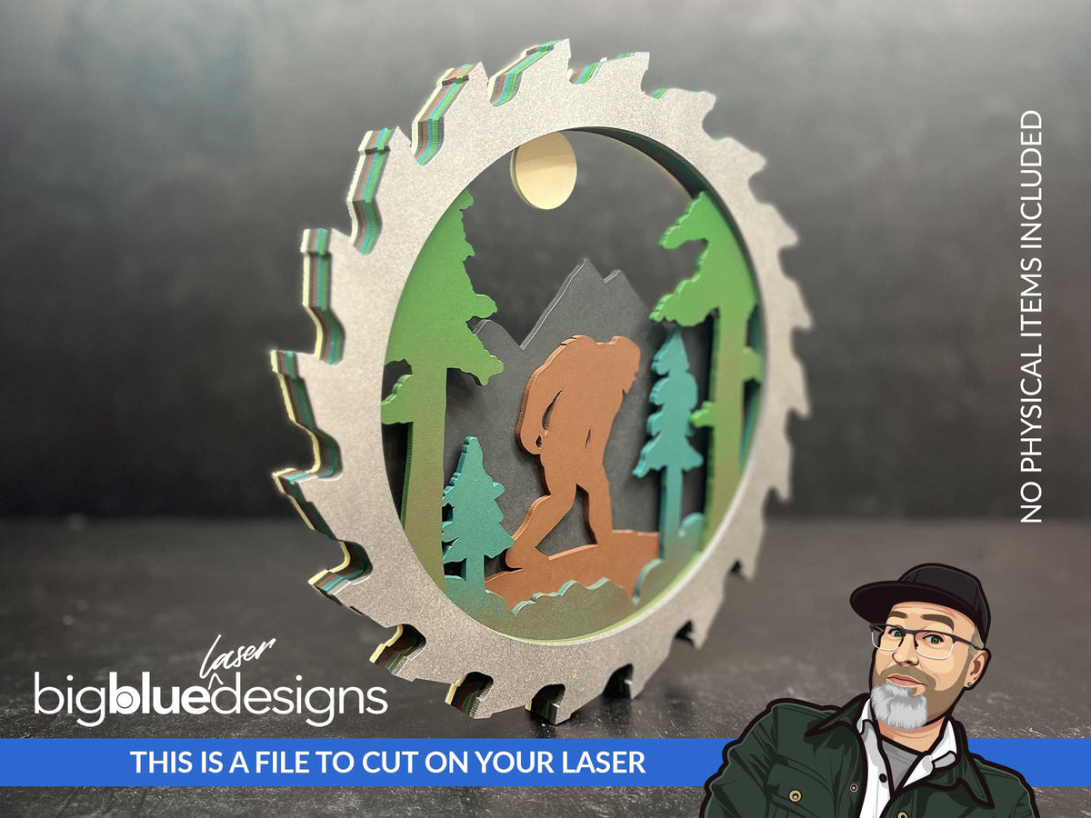 Sasquatch Round Sawblade Scene – Big Blue Laser Designs