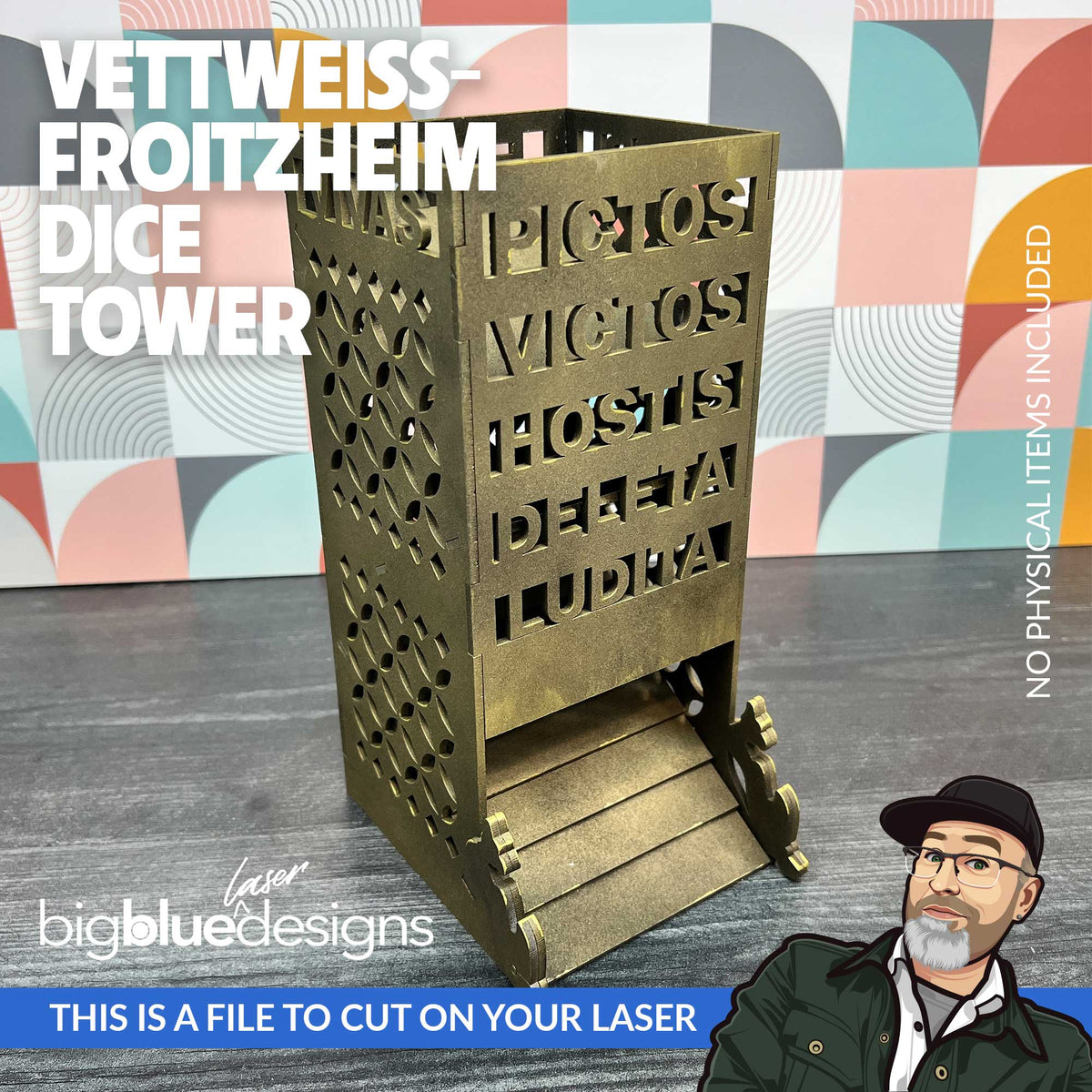 Roman Dice Tower – Big Blue Laser Designs