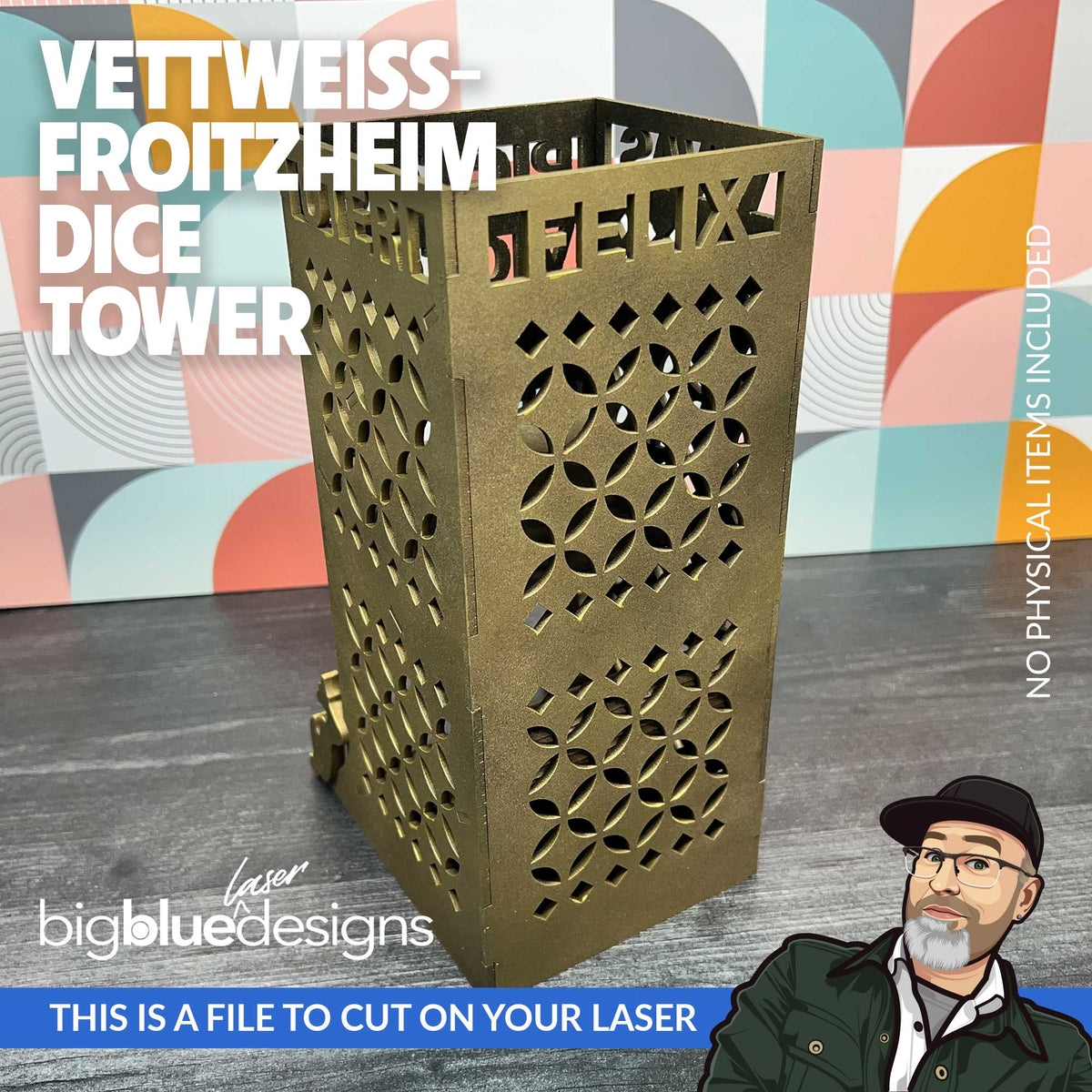 Roman Dice Tower – Big Blue Laser Designs