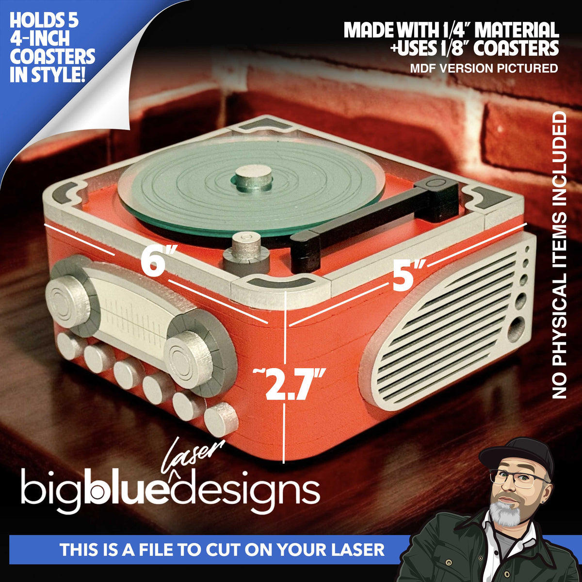 Vintage Radio Coaster Holder – Big Blue Laser Designs