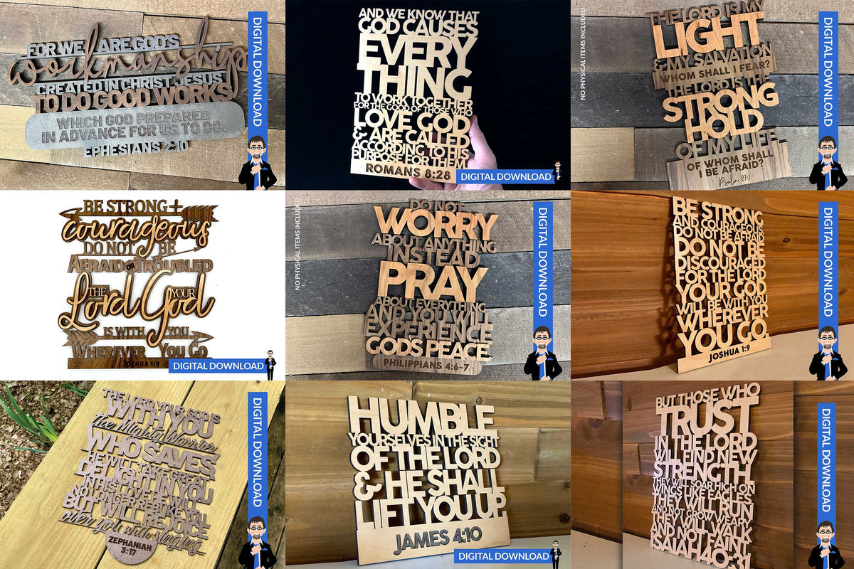 Cut Out Bible Verses (Set of 9 Designs) – Big Blue Laser Designs