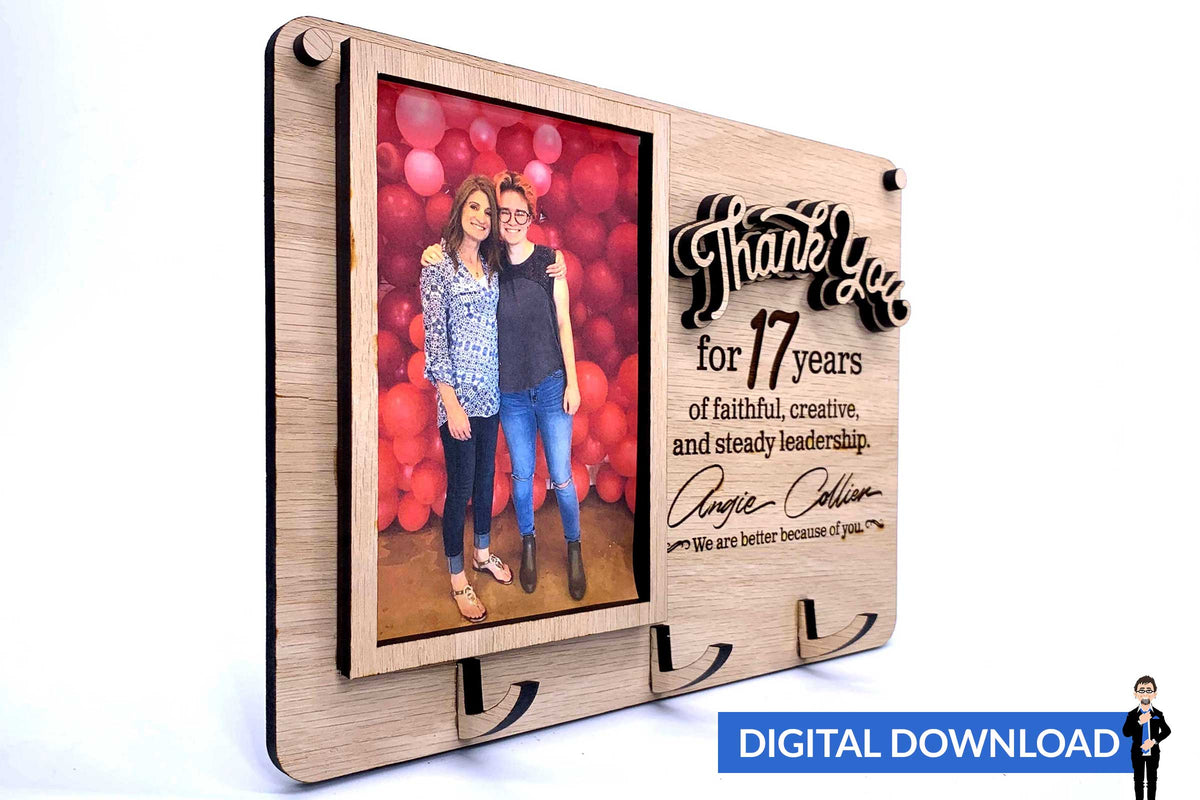 Award with Picture Frame (with hooks or stand) – Big Blue Laser Designs