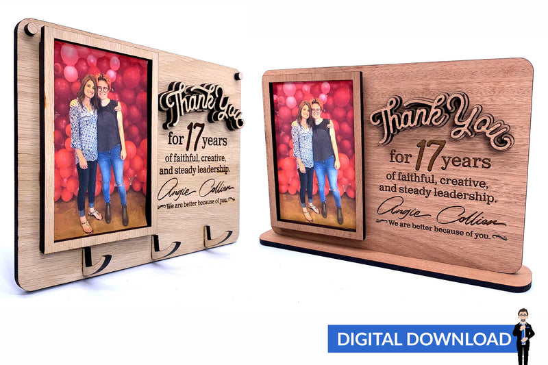 Award with Picture Frame (with hooks or stand) – Big Blue Laser Designs