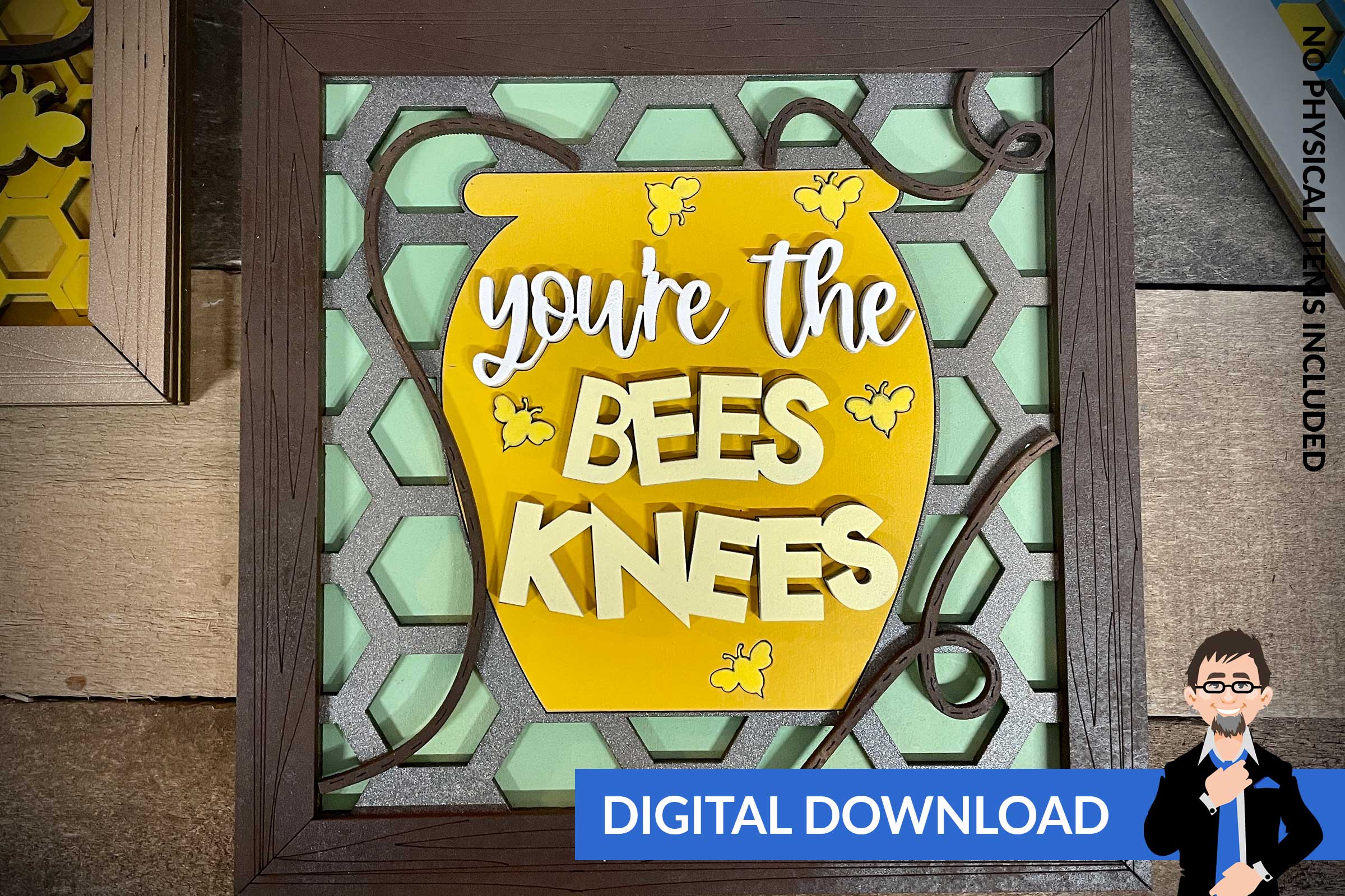 Bee Themed 8 Inch Sign Set (7 Sign Designs) – Big Blue Laser Designs