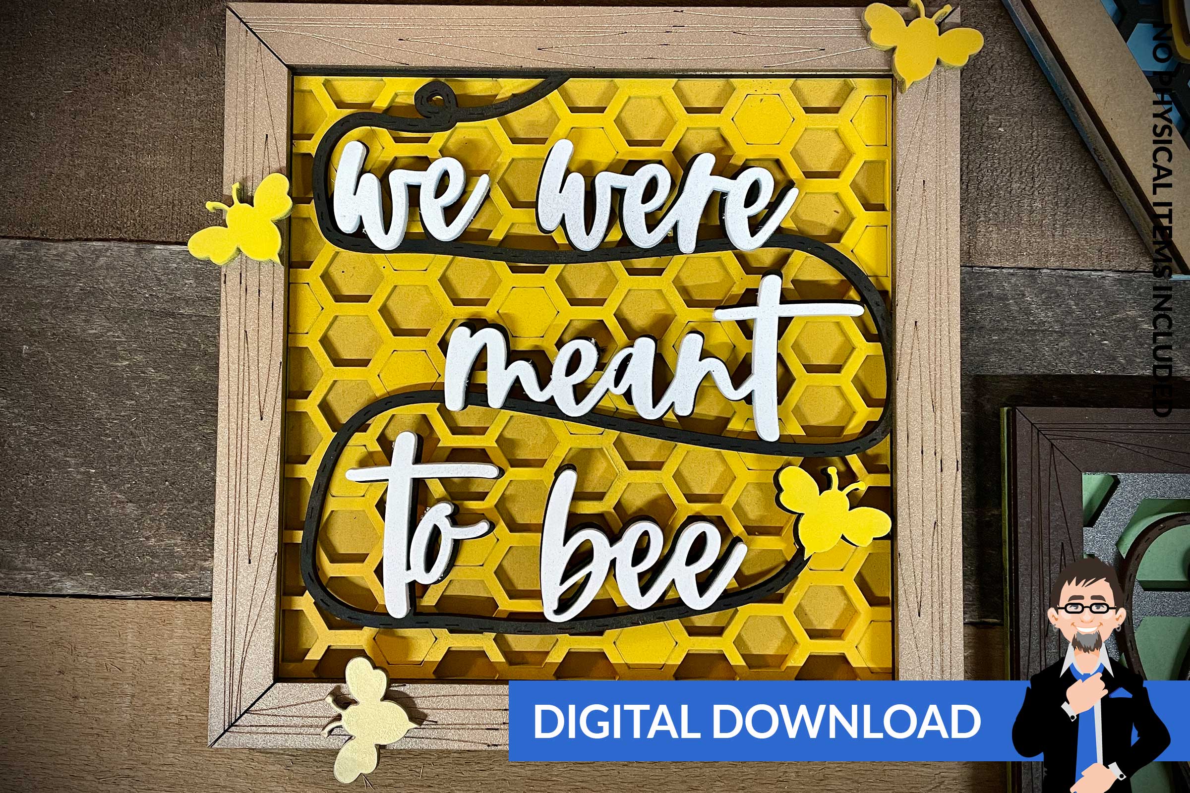 Bee Themed 8 Inch Sign Set (7 Sign Designs) – Big Blue Laser Designs