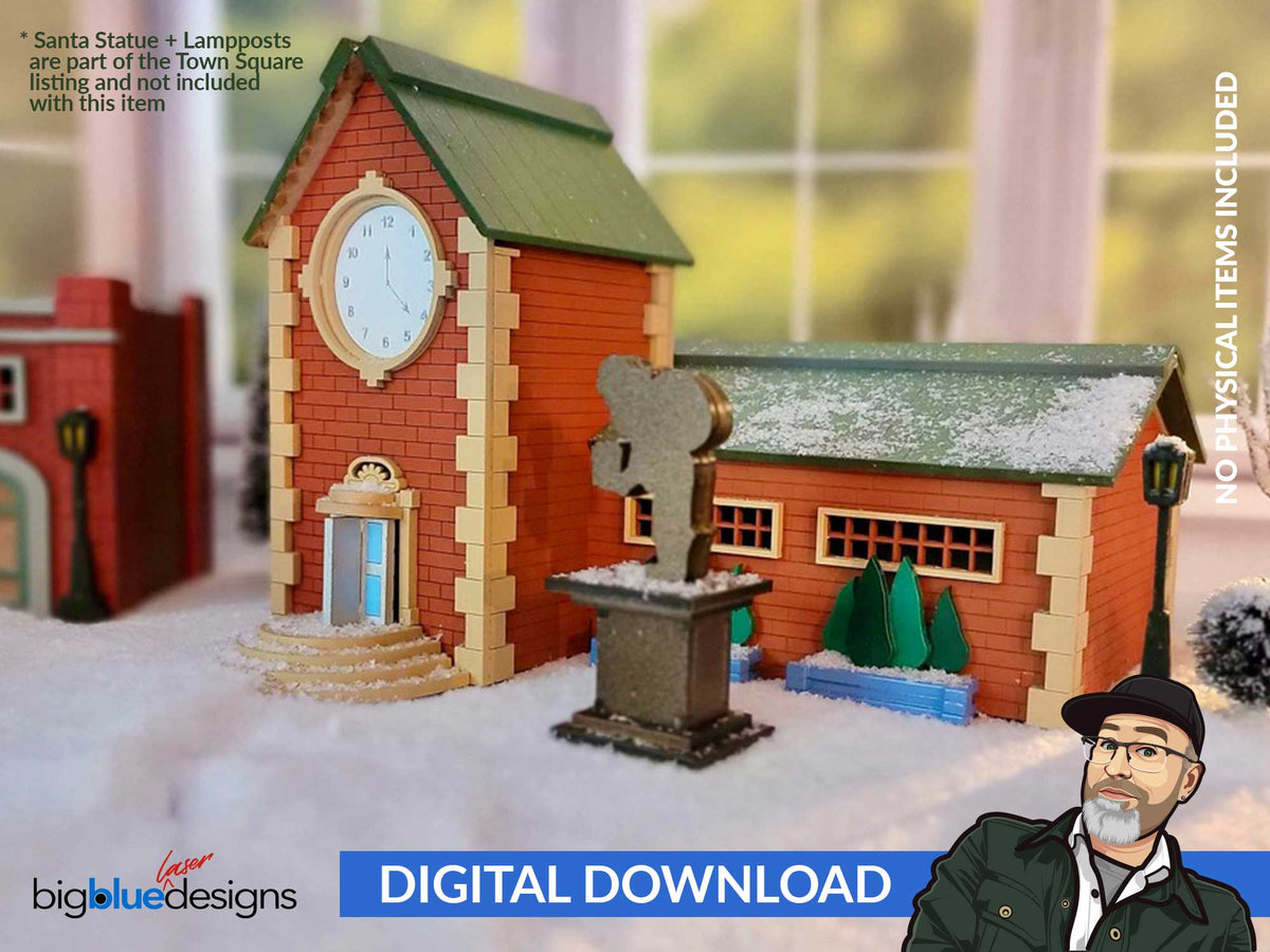 Christmas Village Town Hall – Big Blue Laser Designs