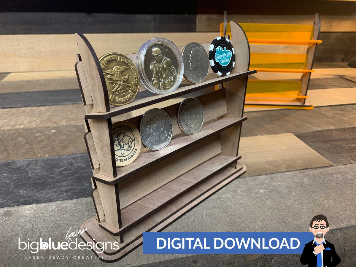 Small Slanted Shelf Display – Big Blue Laser Designs