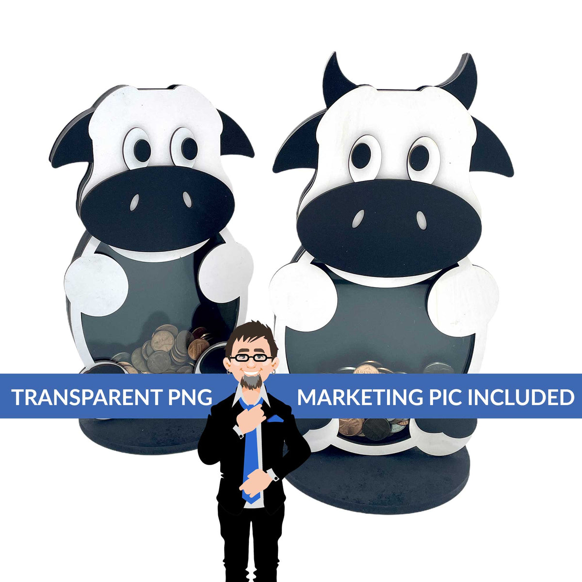 Baby Cow Banks (2 Options) – Big Blue Laser Designs