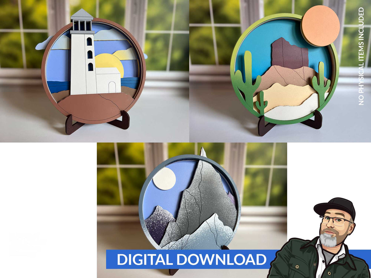 Layered Circle Scenes Set – Big Blue Laser Designs