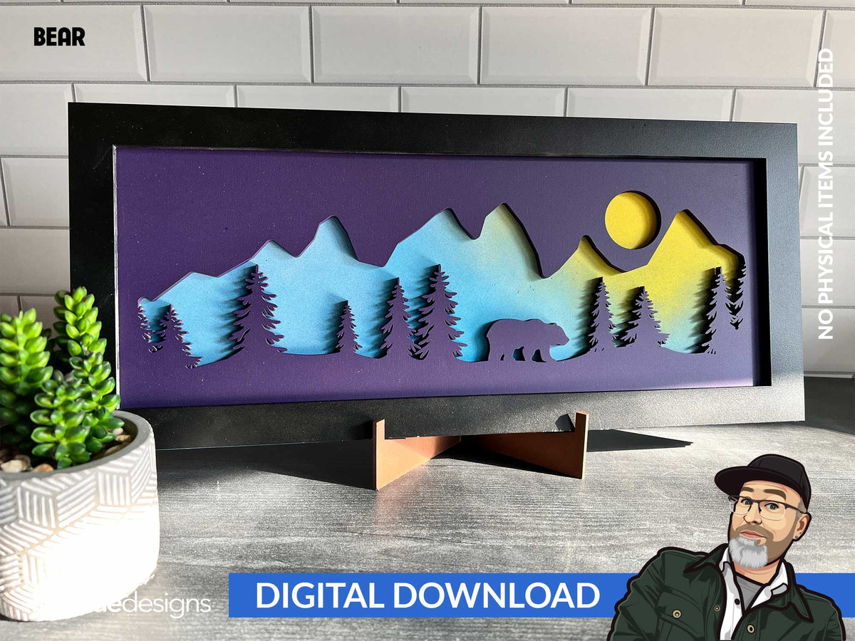 Layered Mountain Scene Set (12 Options) – Big Blue Laser Designs