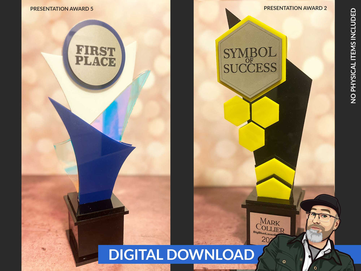 Set of 6 Presentation Awards – Big Blue Laser Designs