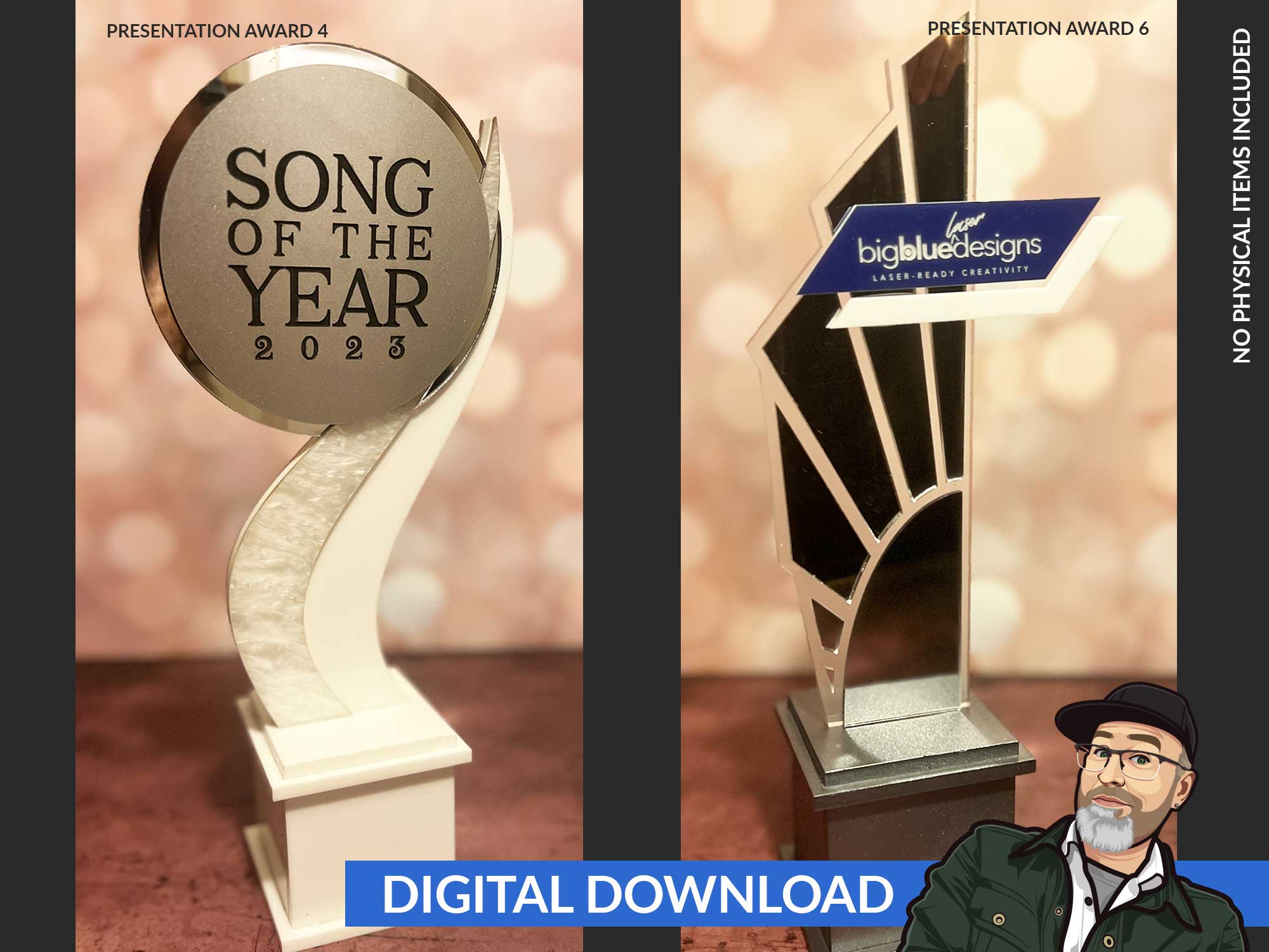 Set of 6 Presentation Awards – Big Blue Laser Designs