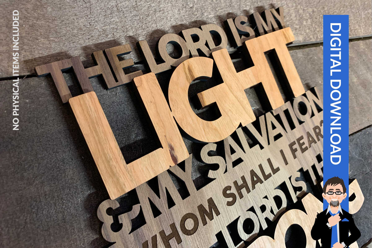 Psalm 27:1 Layered Bible Verse – Big Blue Laser Designs