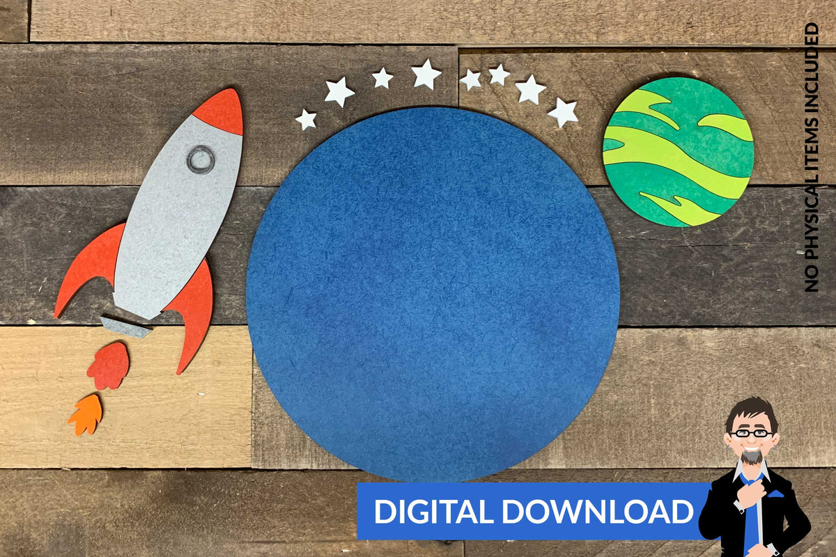 Rocket Ship Name Sign – Big Blue Laser Designs