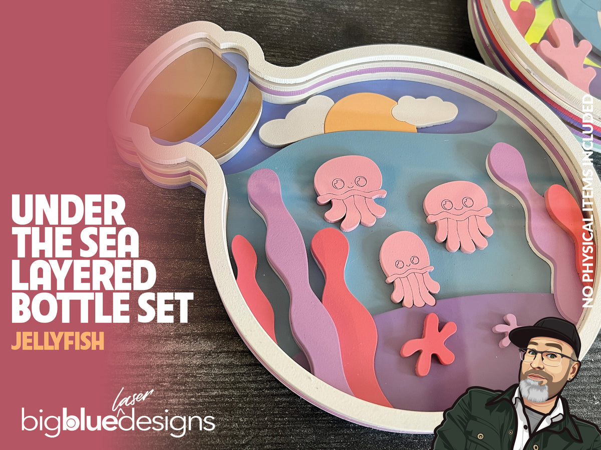 Under the Sea Layered Bottle Set (4 Designs) – Big Blue Laser Designs