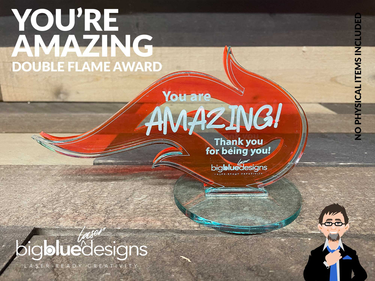 Double Layered Flame Award – Big Blue Laser Designs