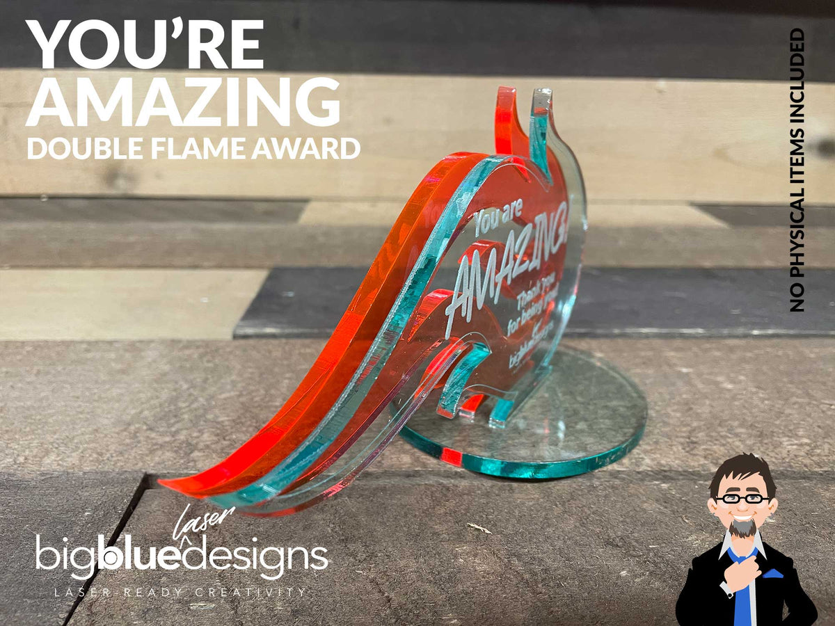 Double Layered Flame Award – Big Blue Laser Designs